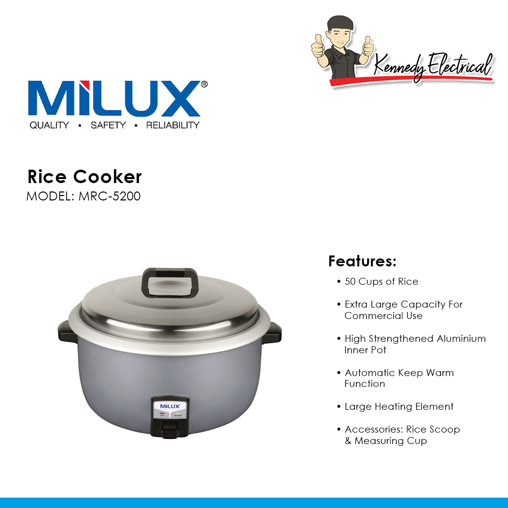Milux 10.0L 2800W 50-Cup Rice Cooker MRC-5200 | Shopee Malaysia