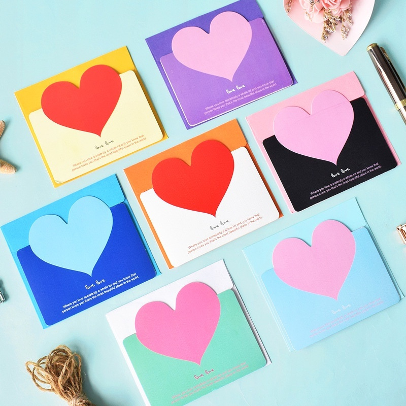 Love Shape Card Birthday Party Bouquet Christmas Greeting Gift Wedding ...