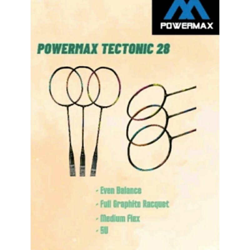 powermax tectonic 28 raket badminton original badminton racket max ...