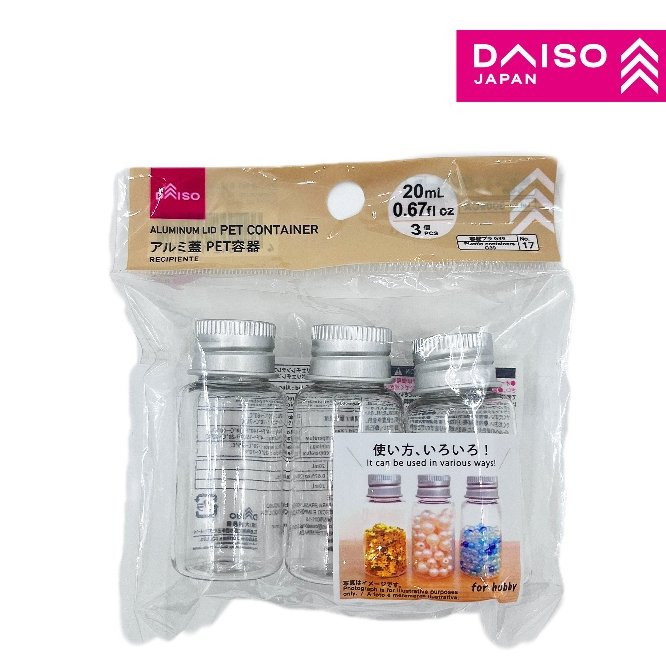 DAISO Aluminum lid PET container (20ml 3 pieces) | Shopee Malaysia