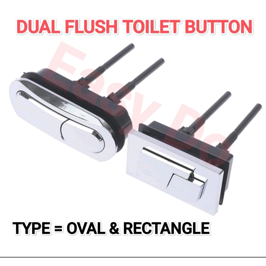 OVAL / RECTANGLE Dual Flush Toilet Button Round Square Toilet Push Dual ...