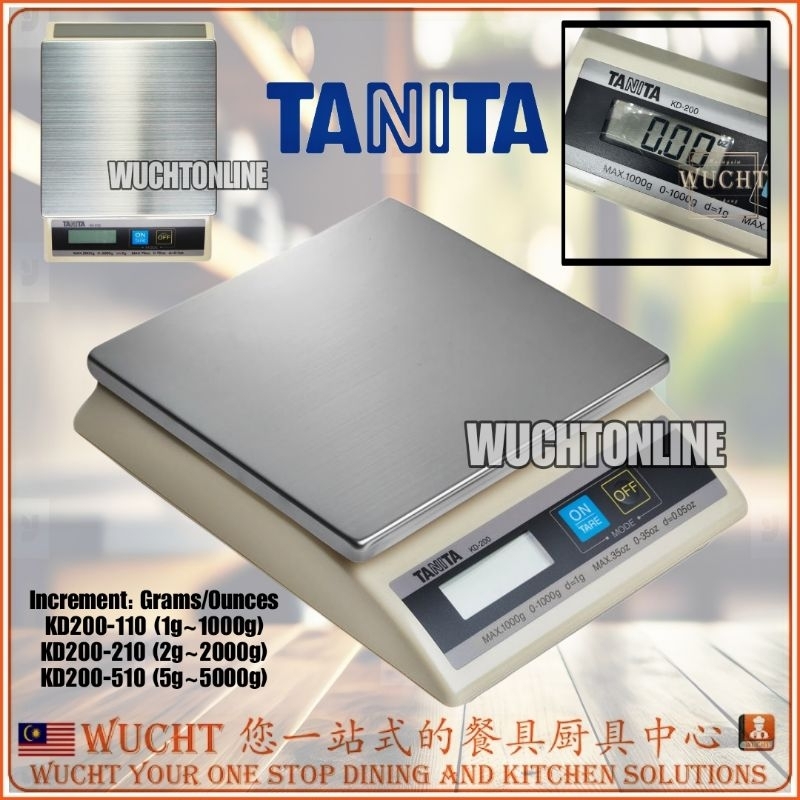 【WUCHT】Japan Tanita Timbang KD-200 High Capacity Scale Table Top Platform Flat Digital KD200 1g ...