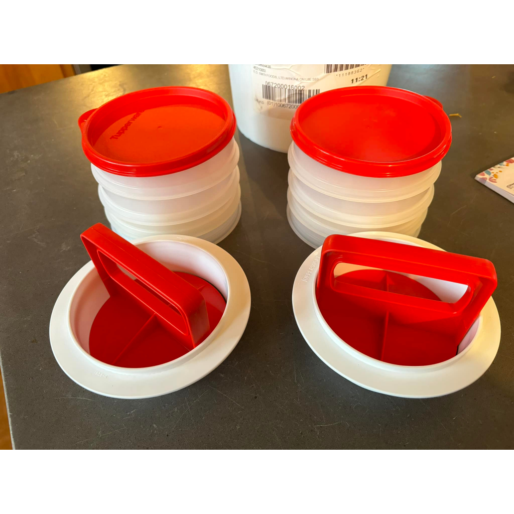Tupperware Hamburger Press & Keeper Set Limited Set Prosperity Ramly ...