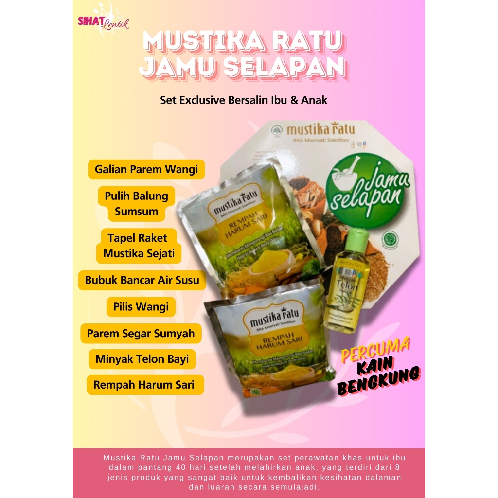 Free Delivery! Mustika Ratu Jamu Selapan Set Exclusive Bersalin Ibu ...