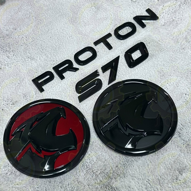 🙀SET FOR 3 ITEM🙀 GLOSSYBLACK SERIES PROTON S70 LOGO / EMBLEM / BADGE ...