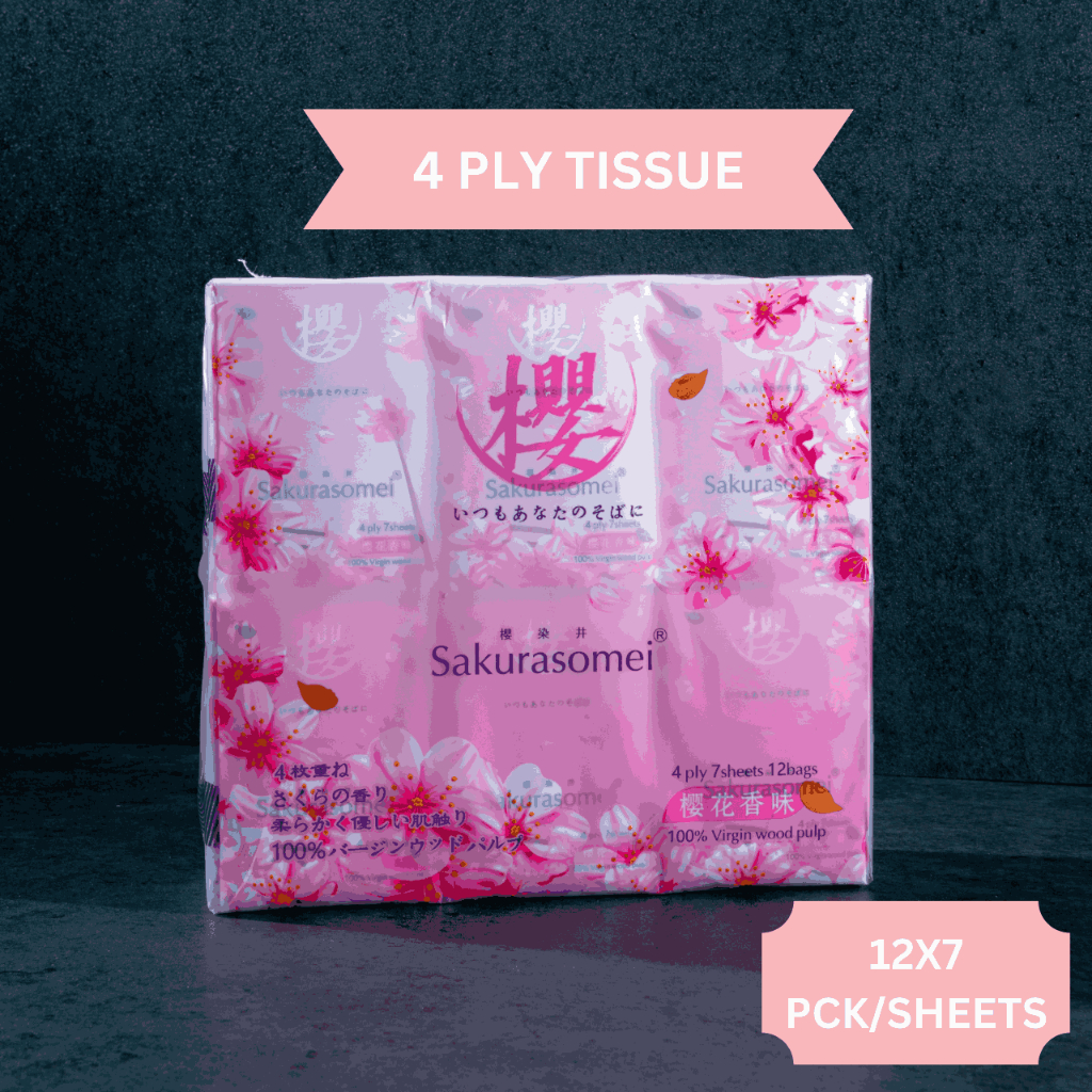 Sakurasomei Deluxe Pocket Hanky Travel Tissue - Sakura Scented (12x7s ...
