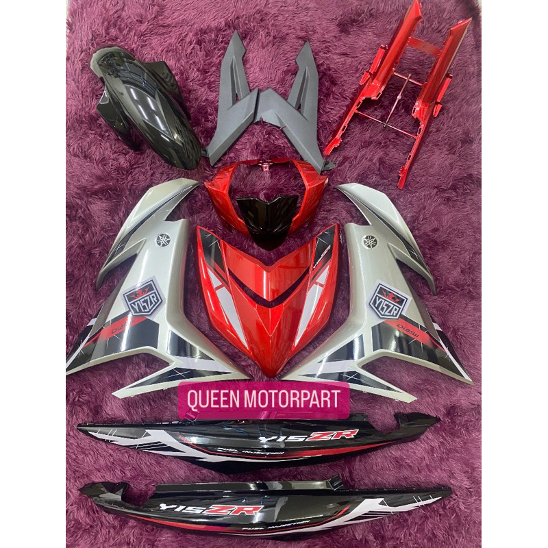 COVERSET MERAH SILVER TITAN Y15 V1/V2 (Sticker Tanam) | Shopee Malaysia