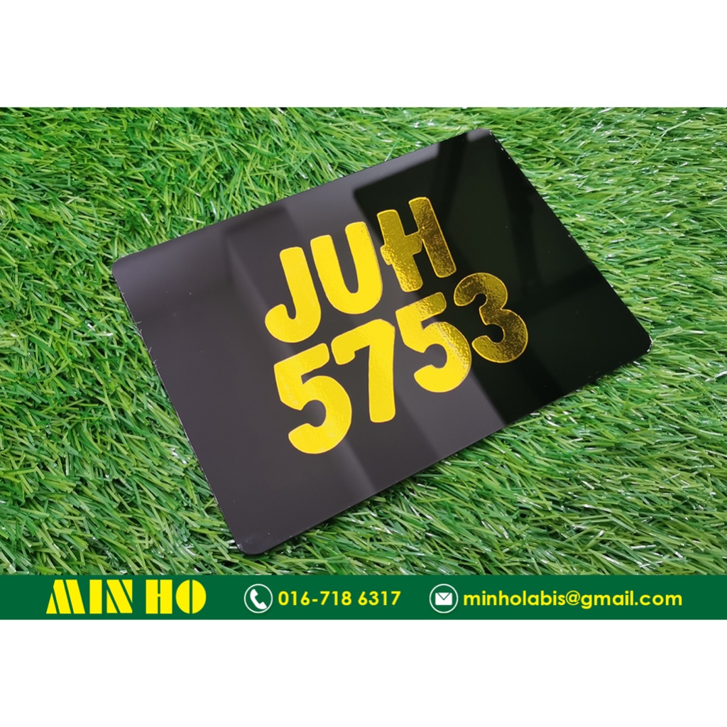 Chrome Gold Number Plate Motorcycle Sticker (Custom Design) Motor ...