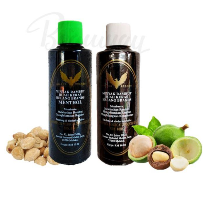 MINYAK LEBAT RAMBUT BUAH KERAS 85ML CAP HELANG-ORIGINAL/MENTHOL ...