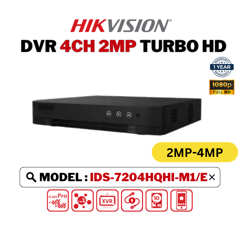 HIKVISION CCTV DVR 4CH Digital Video Decorder Turbo HD 4 Channel 2MP ...