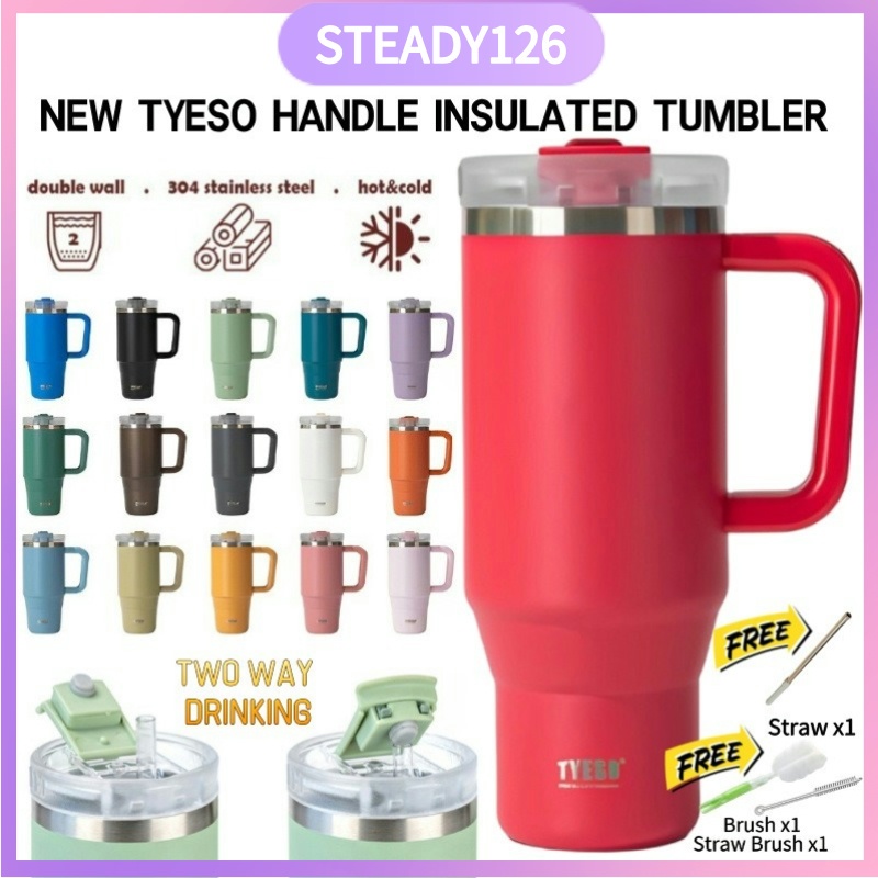 Tyeso Tumbler With Handle Design 900ml/1200ml Double Layer 304 Stainless Steel Insulated Thermos ...