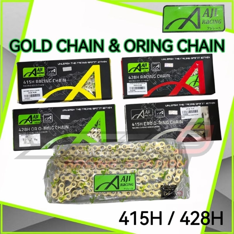 AJI RACING RANTAI MOTOR [100% ORIGINAL] gold 415 H 132L / 428 H 132L ...