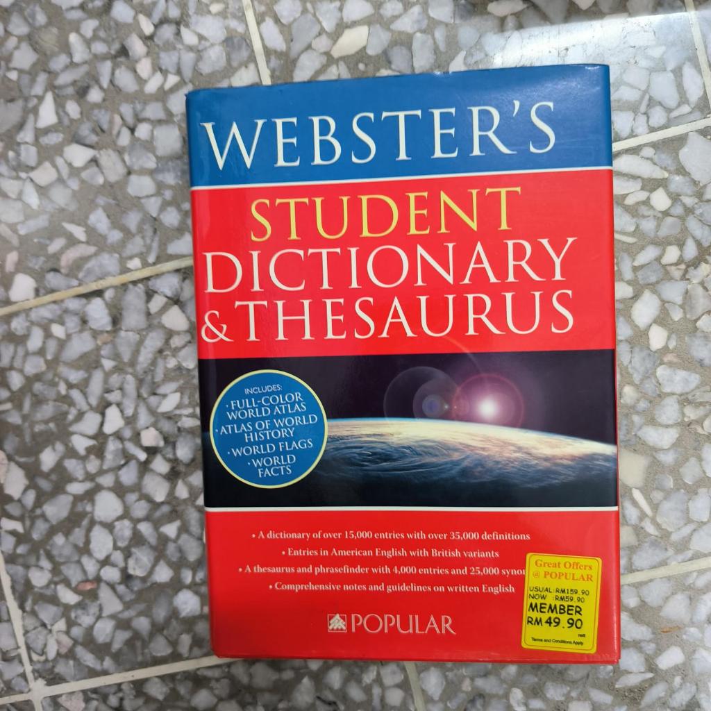 Webster's Student Dictionary & Thesaurus | Shopee Malaysia