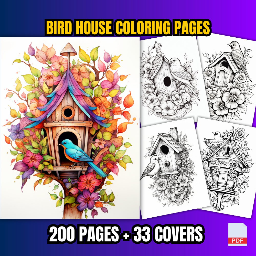 200 Bird House Coloring Pages For Adults | Shopee Malaysia