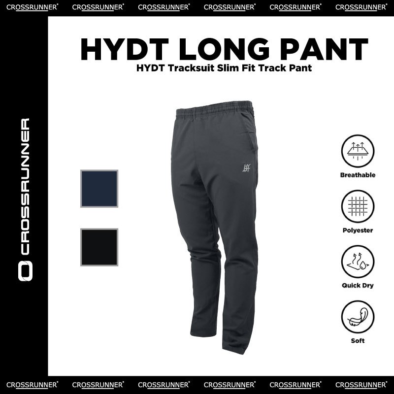 CROSSRUNNER X HYDT Long Tracksuit Slim Fit Track Pant Unisex Quick Dry ...