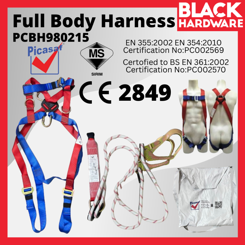 Black Hardware Harness Safety Rope Safety Hardness Full Body Harness ...