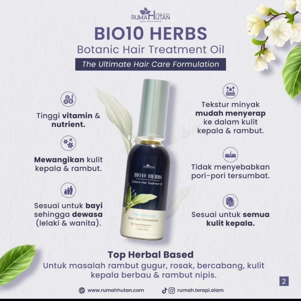 JRM BIO 10 HERB BOTANIC HAIR TREATMENT OIL 60ML | Shopee Malaysia