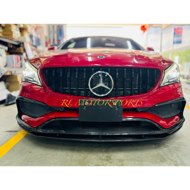 Mercedes Benz w176 w117 Facelift AMG carbon fiber front lip splitter ...