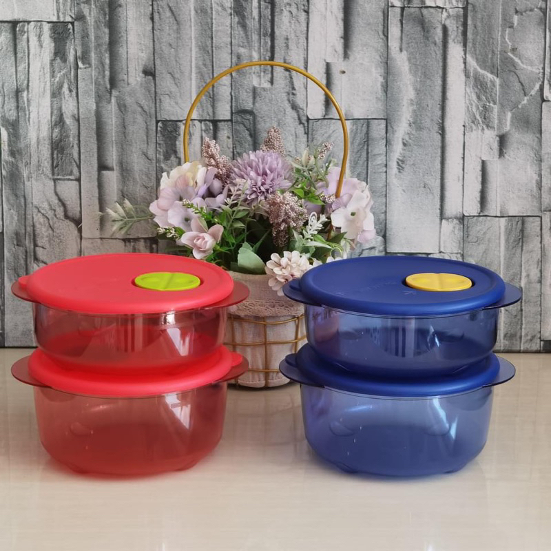 Tupperware Rock N Serve Square & Round Set 600ml 800ml microwaveable ...