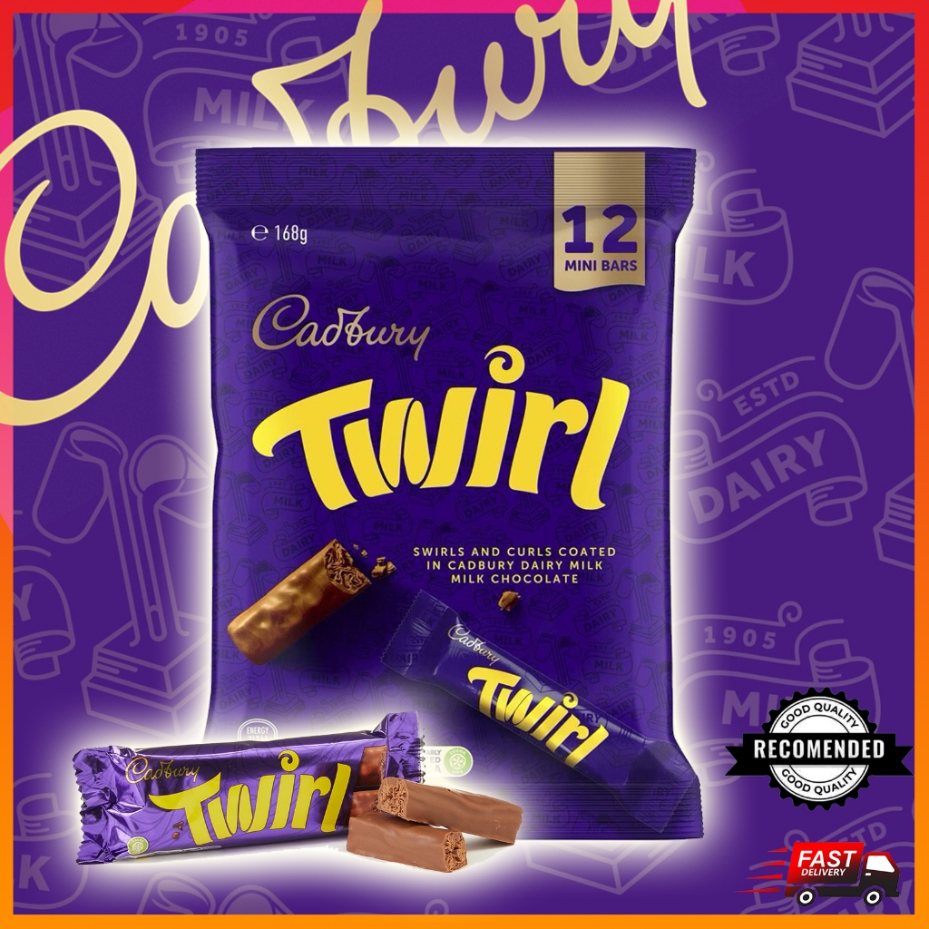 CADBURY TWIRL CHOCOLATE BAR, 168G 12 Mini Bars 千层迷你巧克力块 | Shopee Malaysia