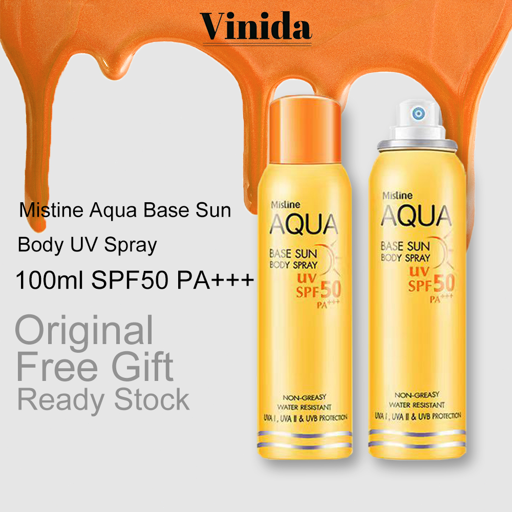 Thailand Mistine Aqua Base Sun Body UV Spray 100ml SPF 50 PA+++ | Shopee Malaysia