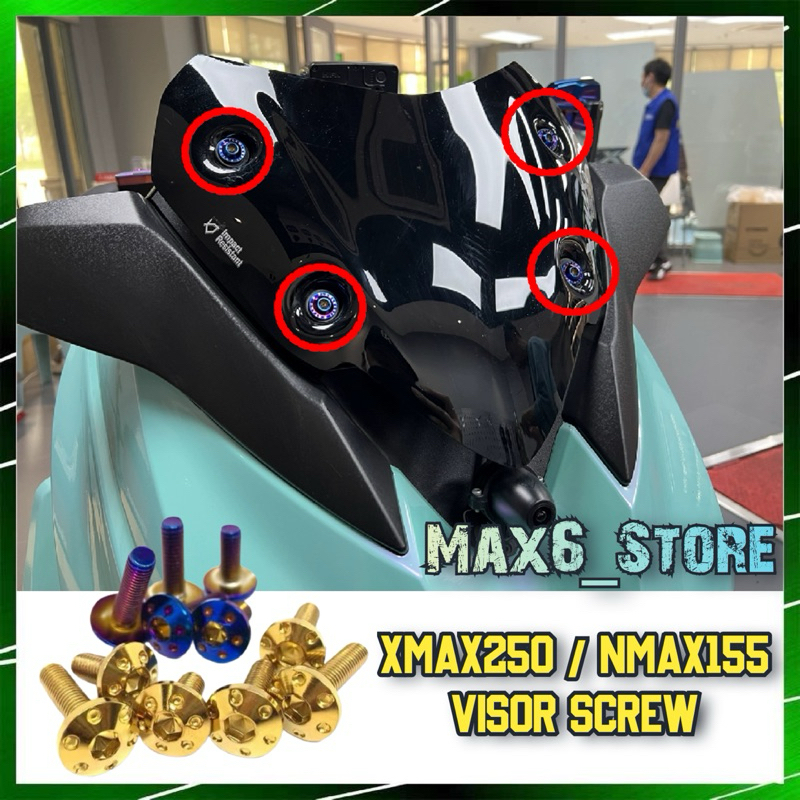 YAMAHA XMAX NMAX V1 V2 WINDSHIELD SCREW TITANIUM GOLD SKRU 4PCS PREMIUM ...