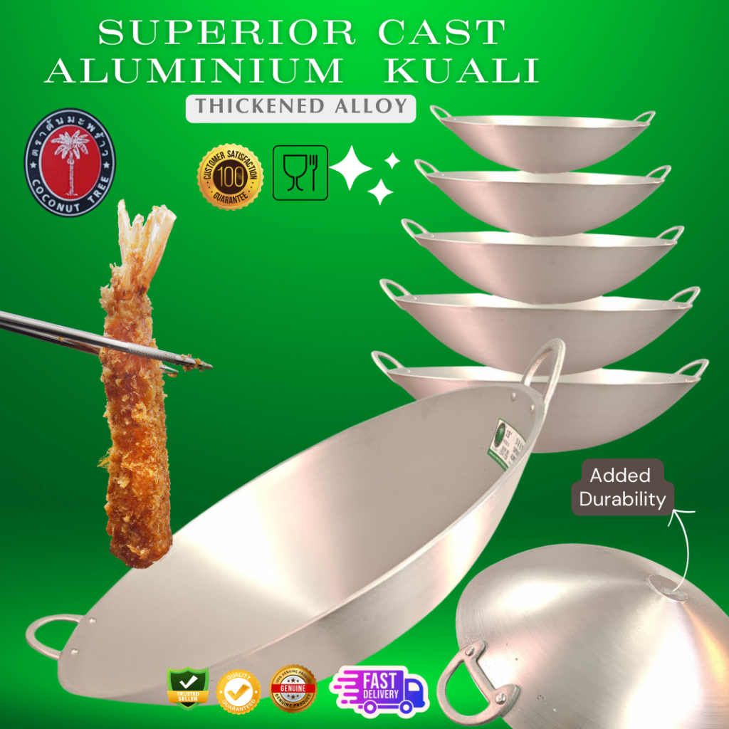 [COCONUT BRAND]SUPERIOR CAST ALUMINIUM ALLOY THICKENED KUALI/WOK/Bottom ...