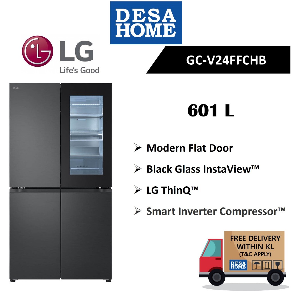 (FOC SHIPPING WITHIN KL) LG GC-V24FFCHB 601L FRENCH DOOR FRIDGE WITH ...
