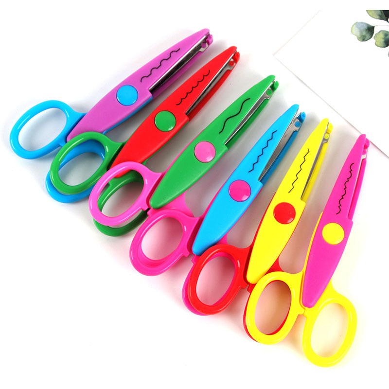 Creative Lace Art Scissors Kids Safety Plastic Paper Cut 5" Wave Edge ...