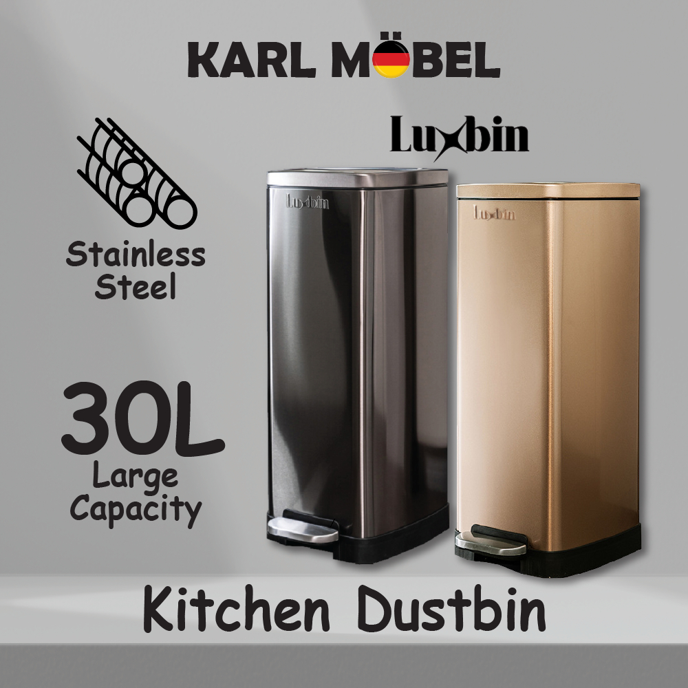 Luxbin™ Kitchen Dustbin 30L Tong Sampah Dapur Besar Big Rectangle ...