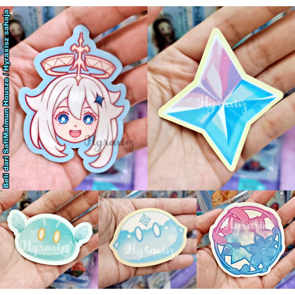 Sticker: Paimon, Primogem, Slime, Fate from Genshin Impactby Hyraxisz ...