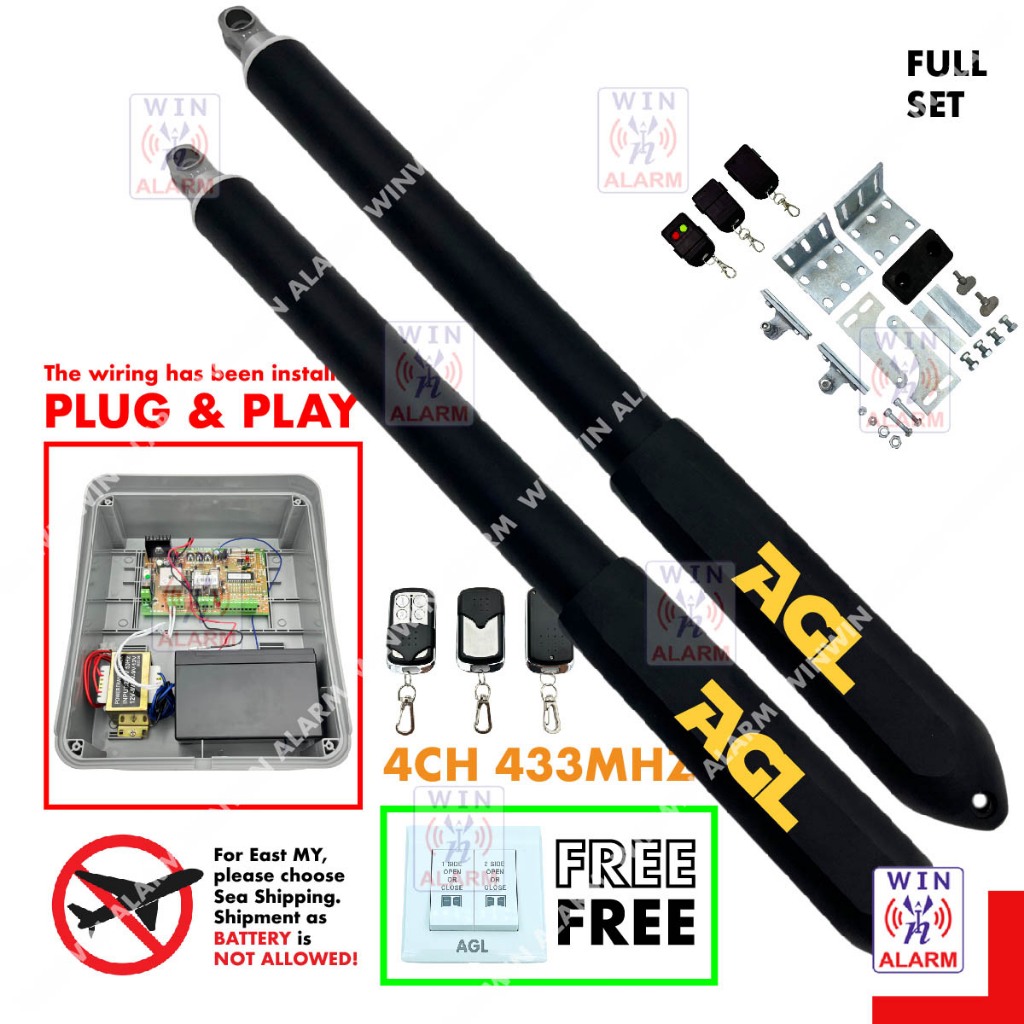 AGL 212L ( 4CH 433MHZ ) ( FULL SET ) SWING ARM AUTOGATE HEAVY DUTY ...