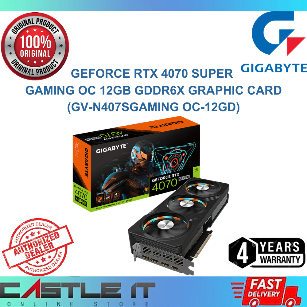 Gigabyte RTX 4070 SUPER GAMING OC 12GB GDDR6X NVIDIA GeForce Graphic ...