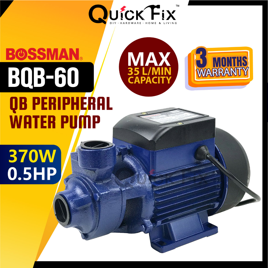 QuickFix [NEW] BOSSMAN BQB-60 & BPS168L Automatic Self-Priming Peripheral Water Pump 0.5HP 370W ...