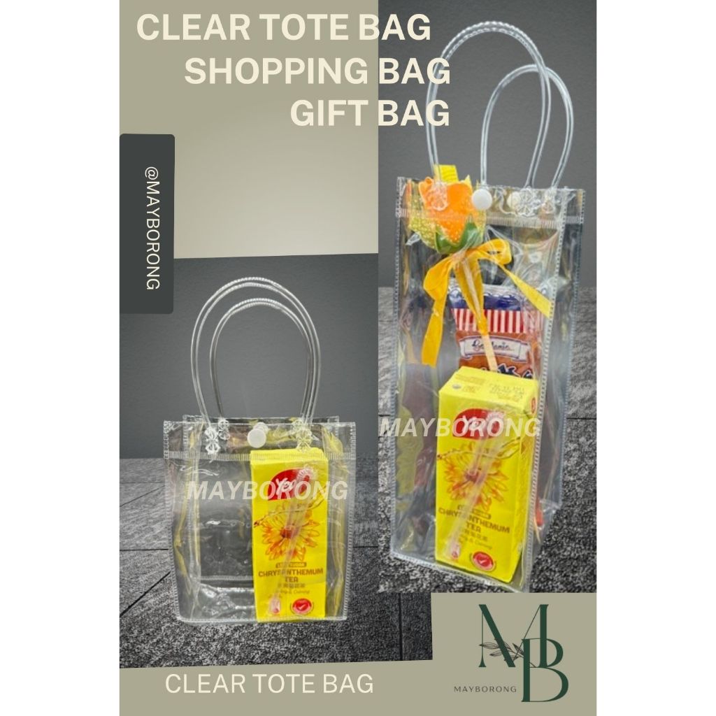 Transparent Goodies Bag Clear Tote Bag Shopping Bag Gift Bag Cosmetic ...