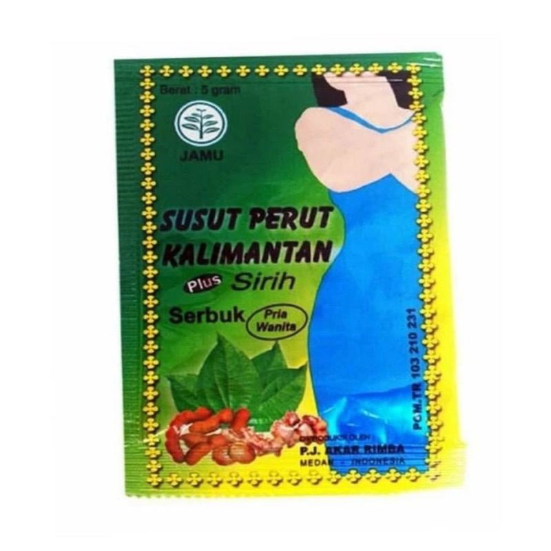 Jamu Susut Perut Kalimantan Plus Sirih Serbuk ( Isi 10 Sachet @5 Gram ...
