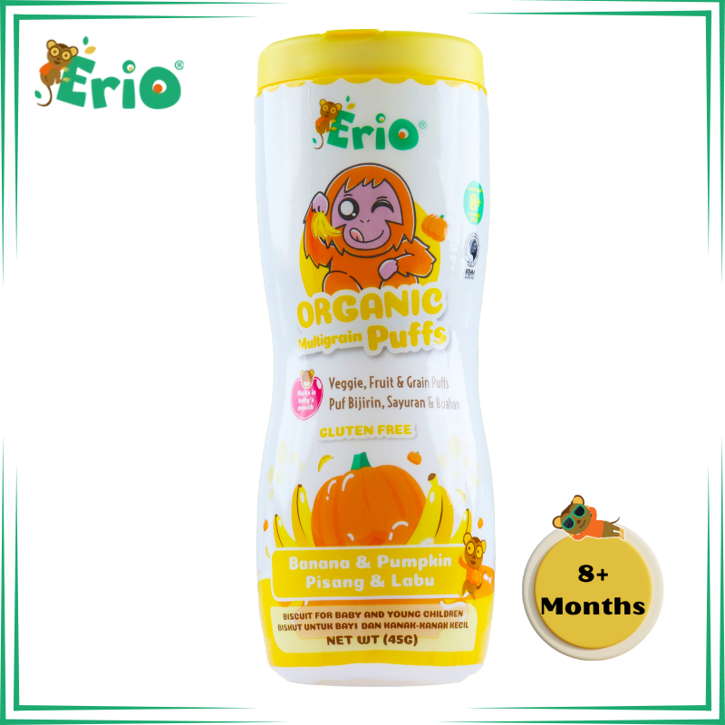 Erio Organic Multigrain Puffs - Banana & Pumpkin 45g | Shopee Malaysia