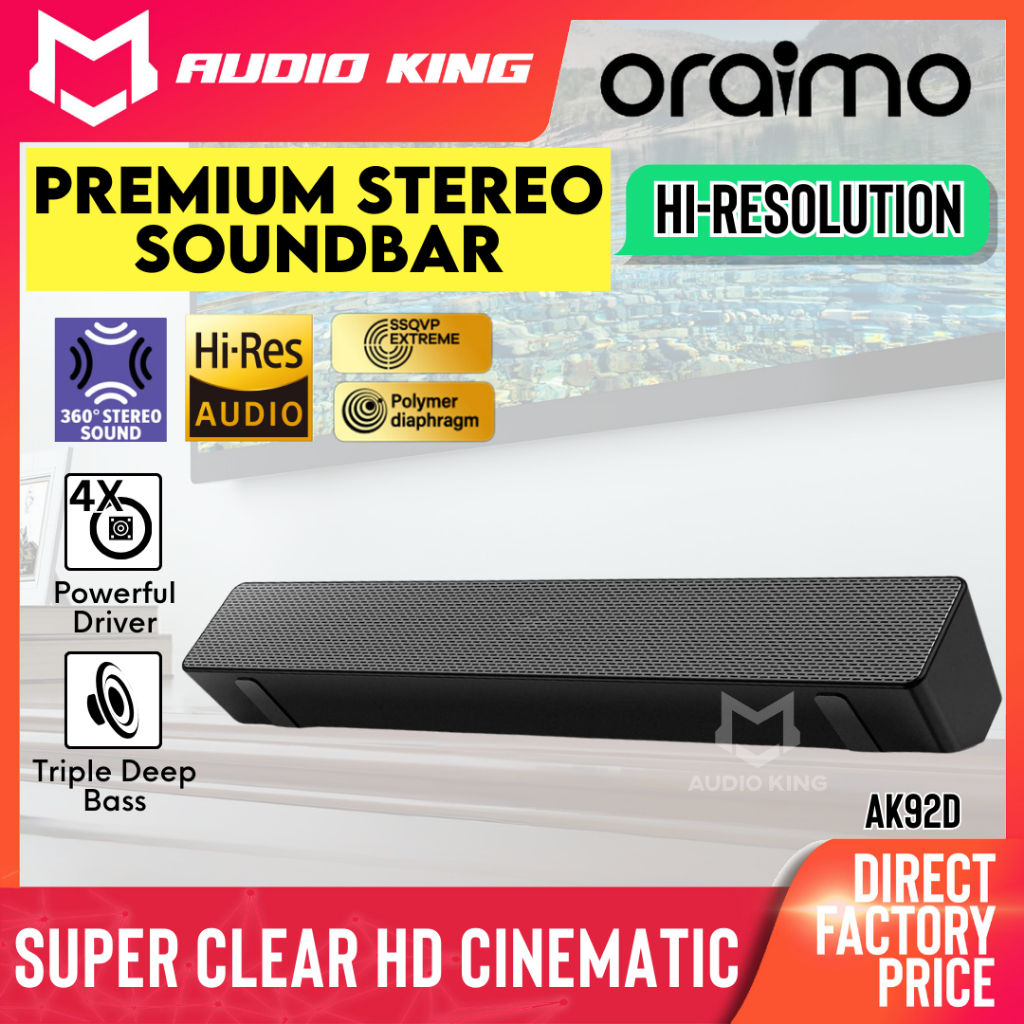 ORAIMO High Quality Power Stereo Bluetooth Soundbar Tv Speaker Full ...
