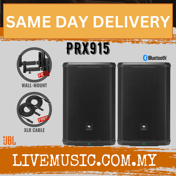 JBL PRX915 15-inch Powered Loudspeaker With Speaker Stand And Cable ...