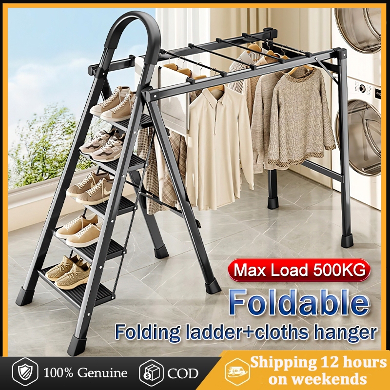 Upgrade 3 in 1 Folding Ladder & Clothes Drying Rack ladder Heavy Duty ...
