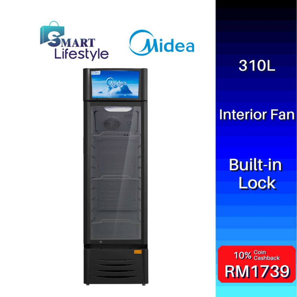 MIDEA 310L Showcase Chiller Refridgerator MDRZ433FGG30 (Door Heat ...