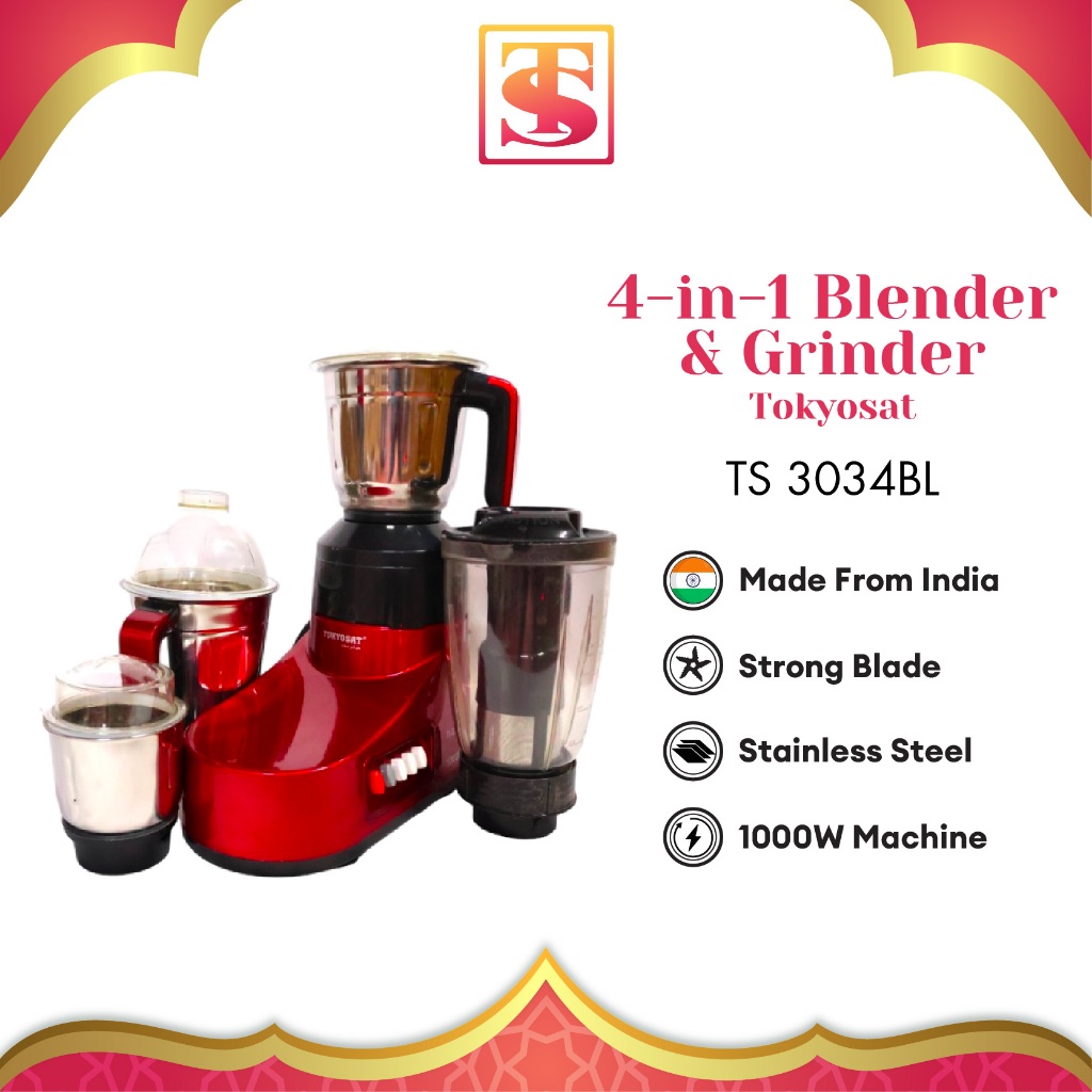4-in-1 Blender and Grinder by Tokyosat (TS-3034BL) Blender 4 In 1 Mesin ...