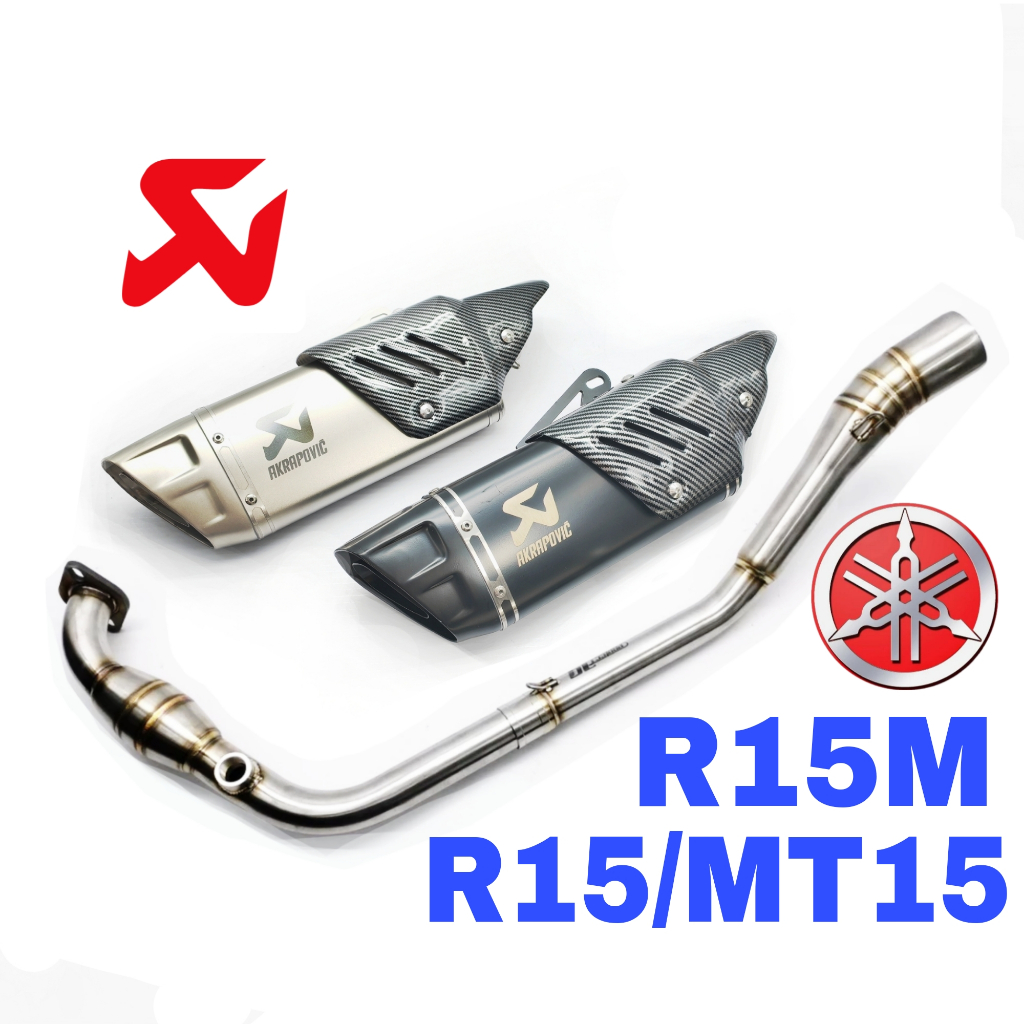 Akra R15M Exhaust Full System Yamaha R15 V3 YZF R15 MT15 R15M Power ...