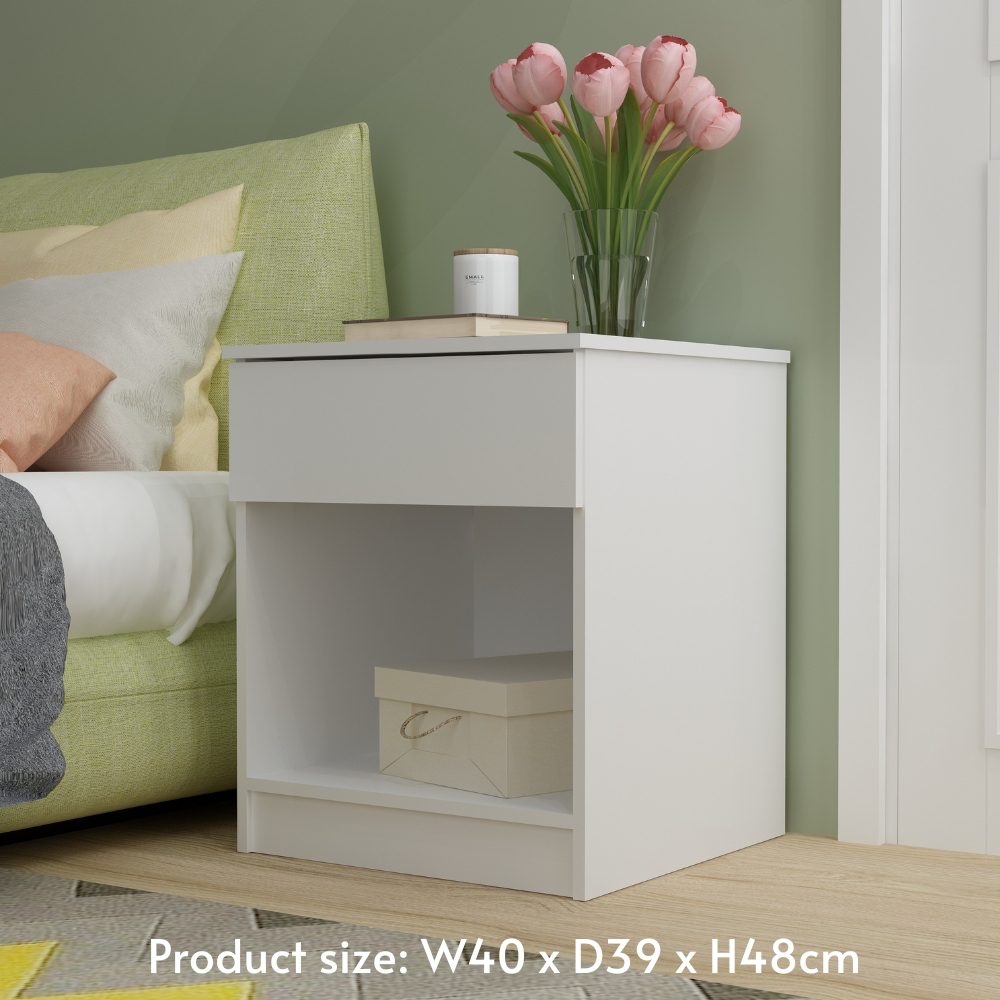 LOFT Living CALISTA 1 Drawer Bedside Table/End Table/ Display Cabinet ...