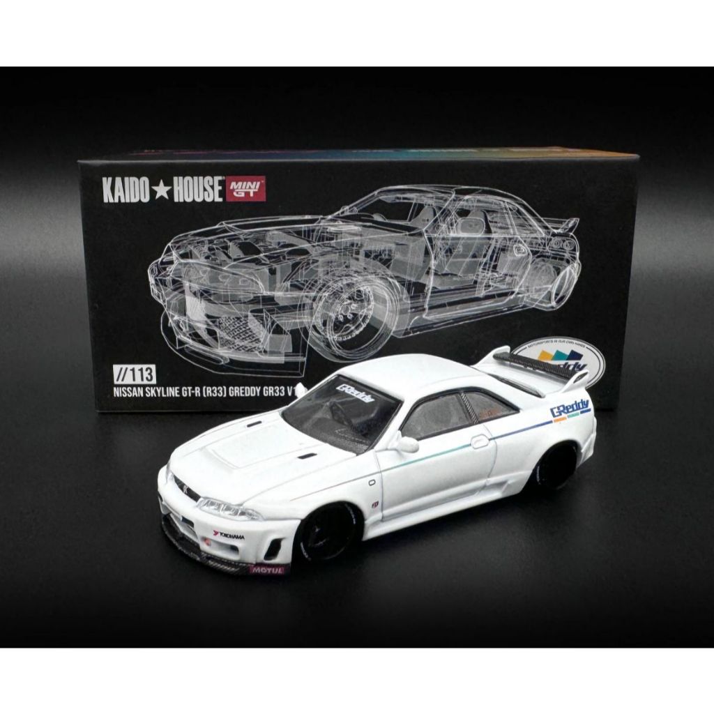 Kaido House X Mini GT No. 113 Nissan Skyline GT-R (R33) GReddy GR33 V1 White | Shopee Malaysia