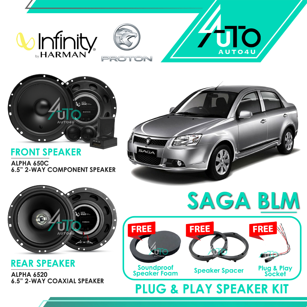Infinity Speaker PnP Set Proton Saga BLM 08-10 Plug & Play Car Audio ...