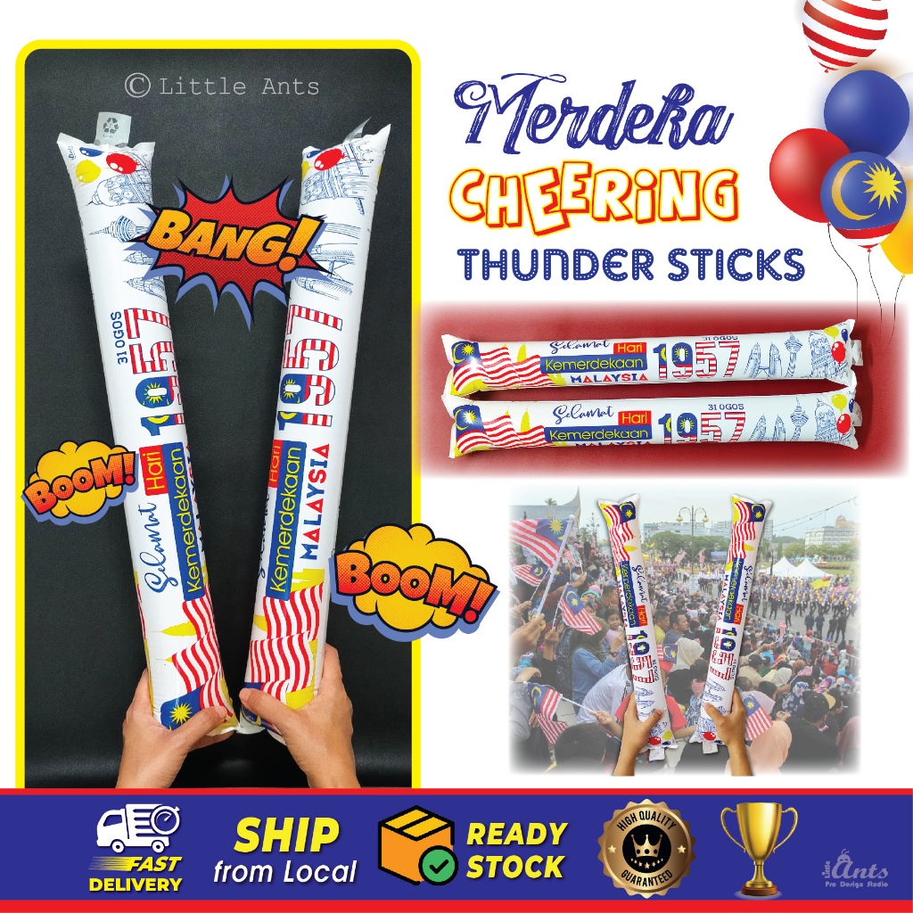 [new] Hari Merdeka Cheering Thunder sticks Inflatable balloon Bendera ...