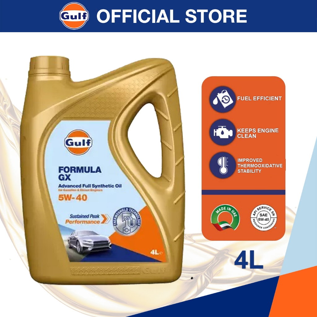 GULF Formula GX 5W-40 (4L) - High Performance Fully Synthetic Passenger ...