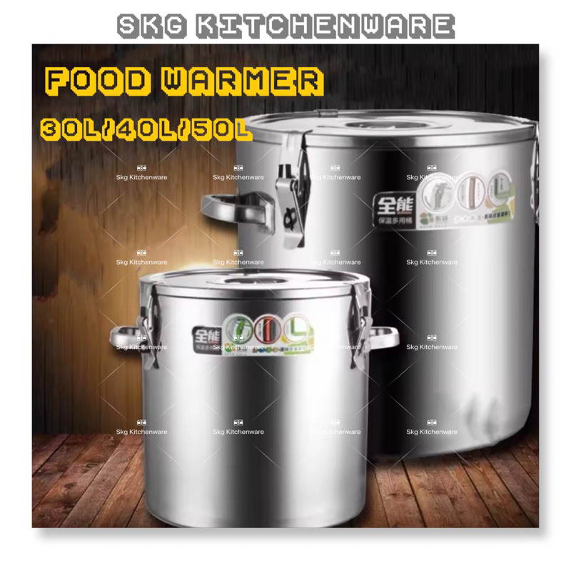 30L/40L/50L Stainless Steel Multipurpose Big Insulated Rice Bucket Food ...
