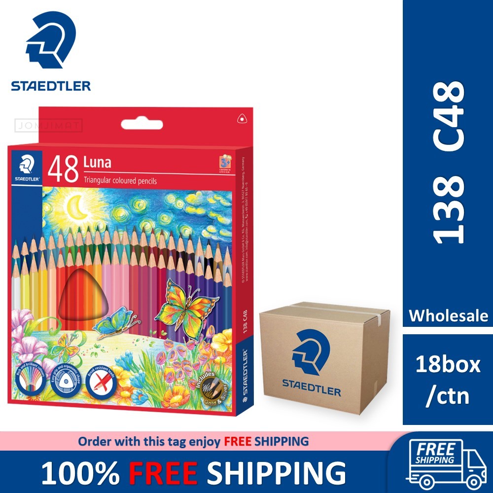 Wholesale Staedtler Luna 138 Triangular Colour Pencil 48 Colour Long 18box/ctn 138 C48 / Pensel ...